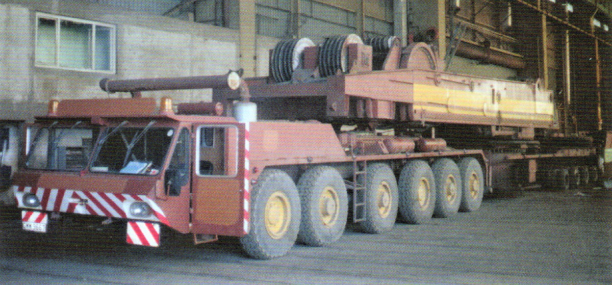 Kranbild Hewrden -Stuart Gottwald AK 680-2 1986 nach Unfall an ...